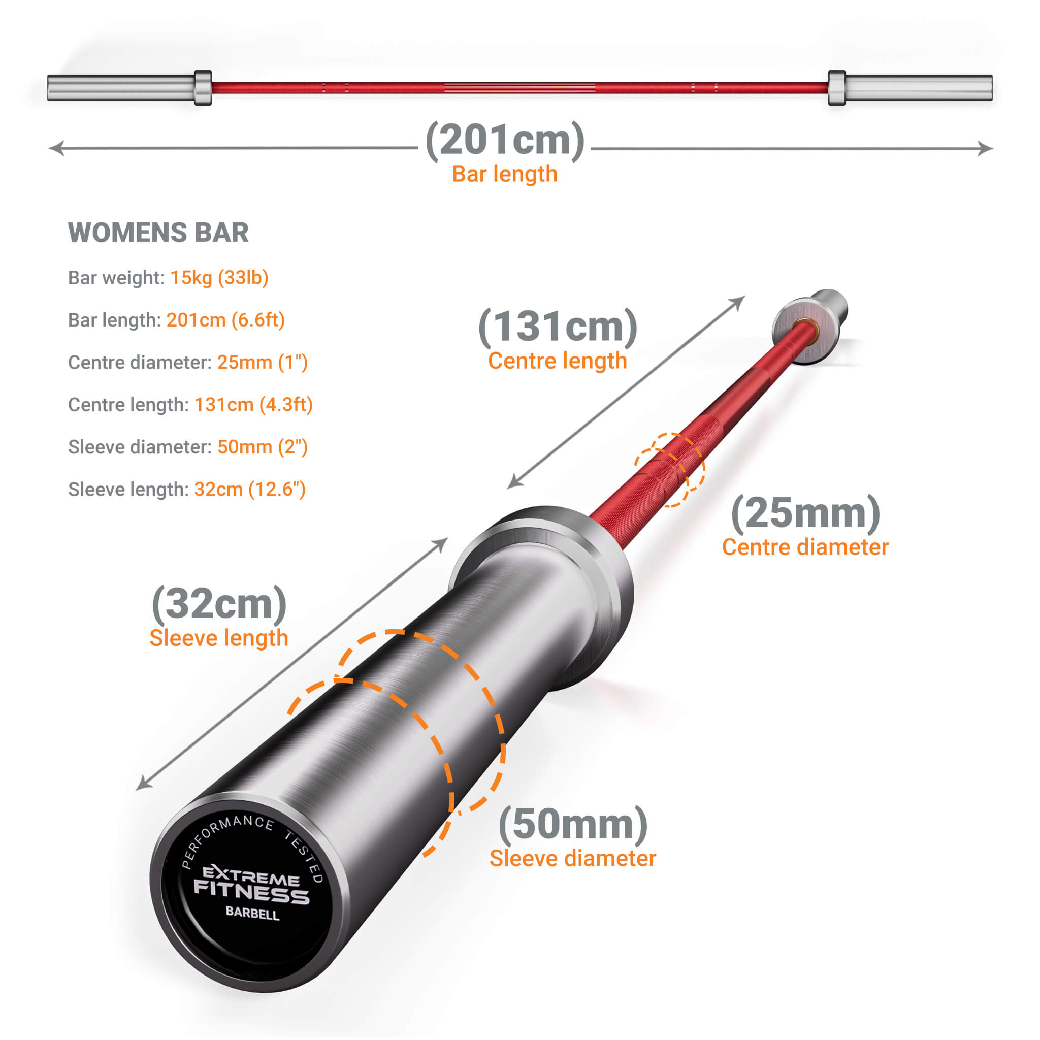 Extreme Fitness 15kg Women's Olympic Barbells