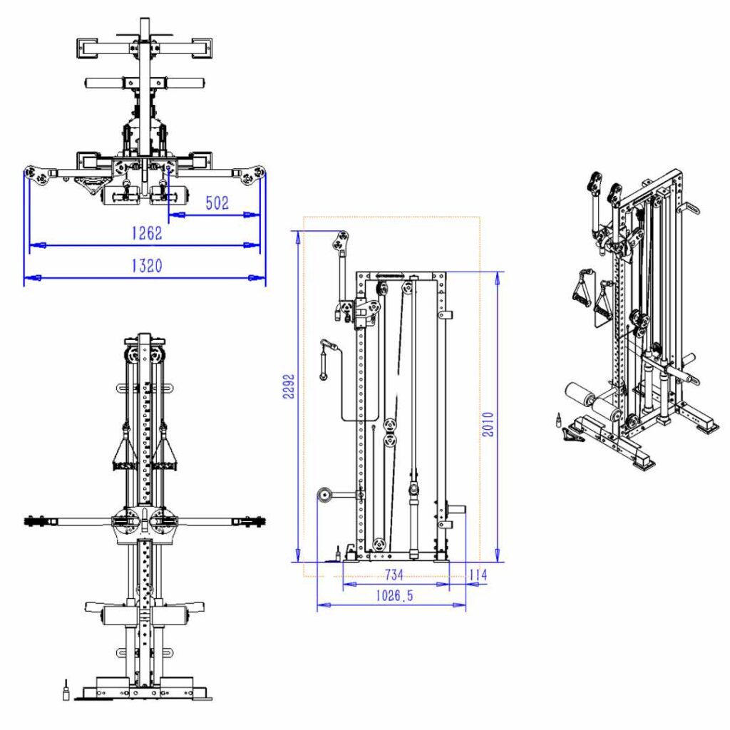 Extreme Fitness Single Cable Tower Pulley Machine