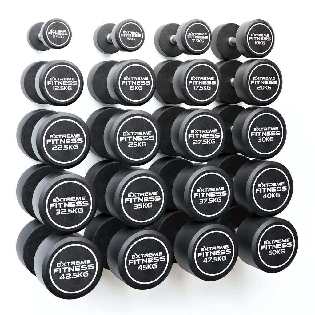 Extreme Fitness Dumbbells Set with Rack: 2.5-50kg