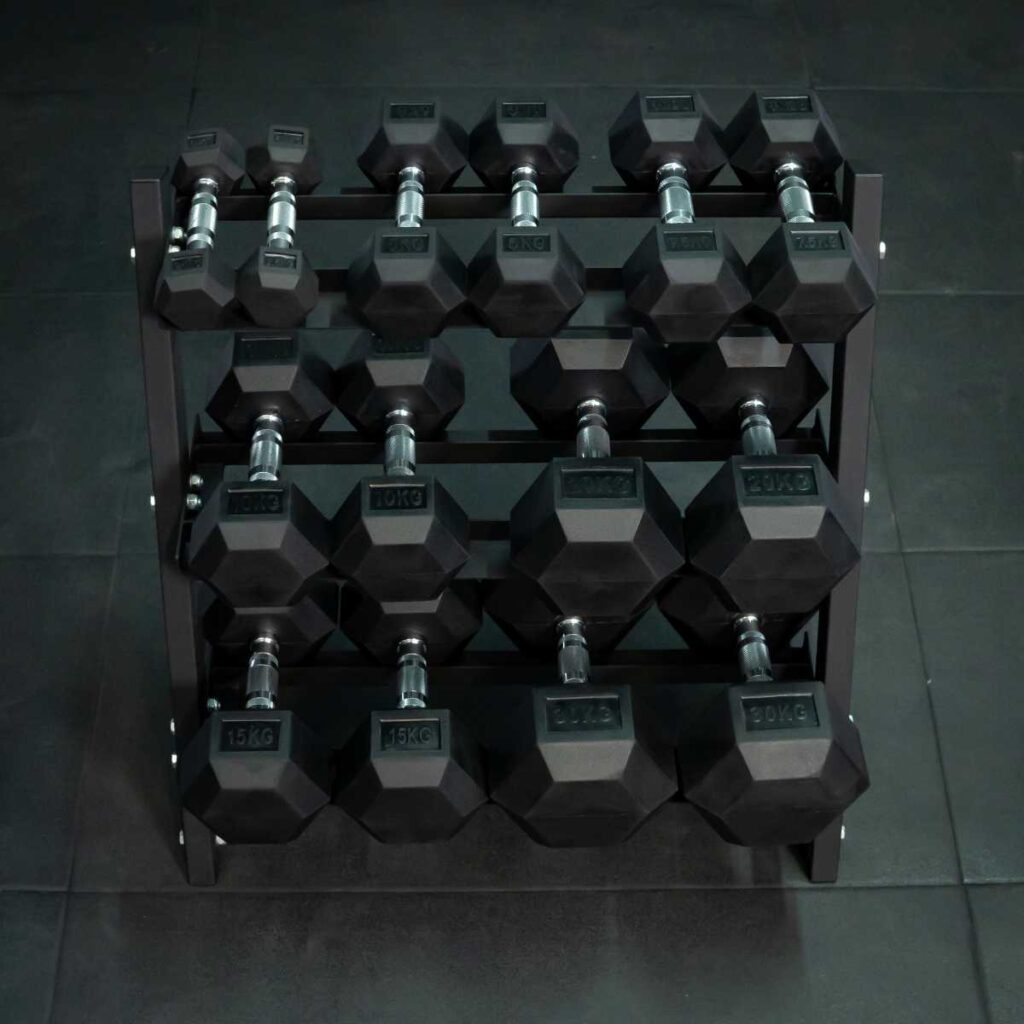 Extreme Fitness Hex Dumbbells with Rack for Total Workouts