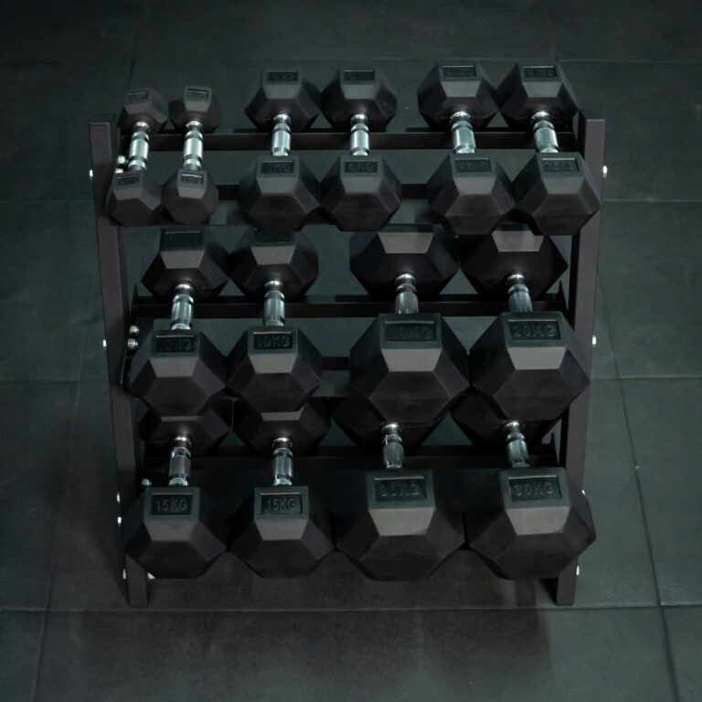 Extreme Fitness Hex Dumbbells with Rack for Total Workouts
